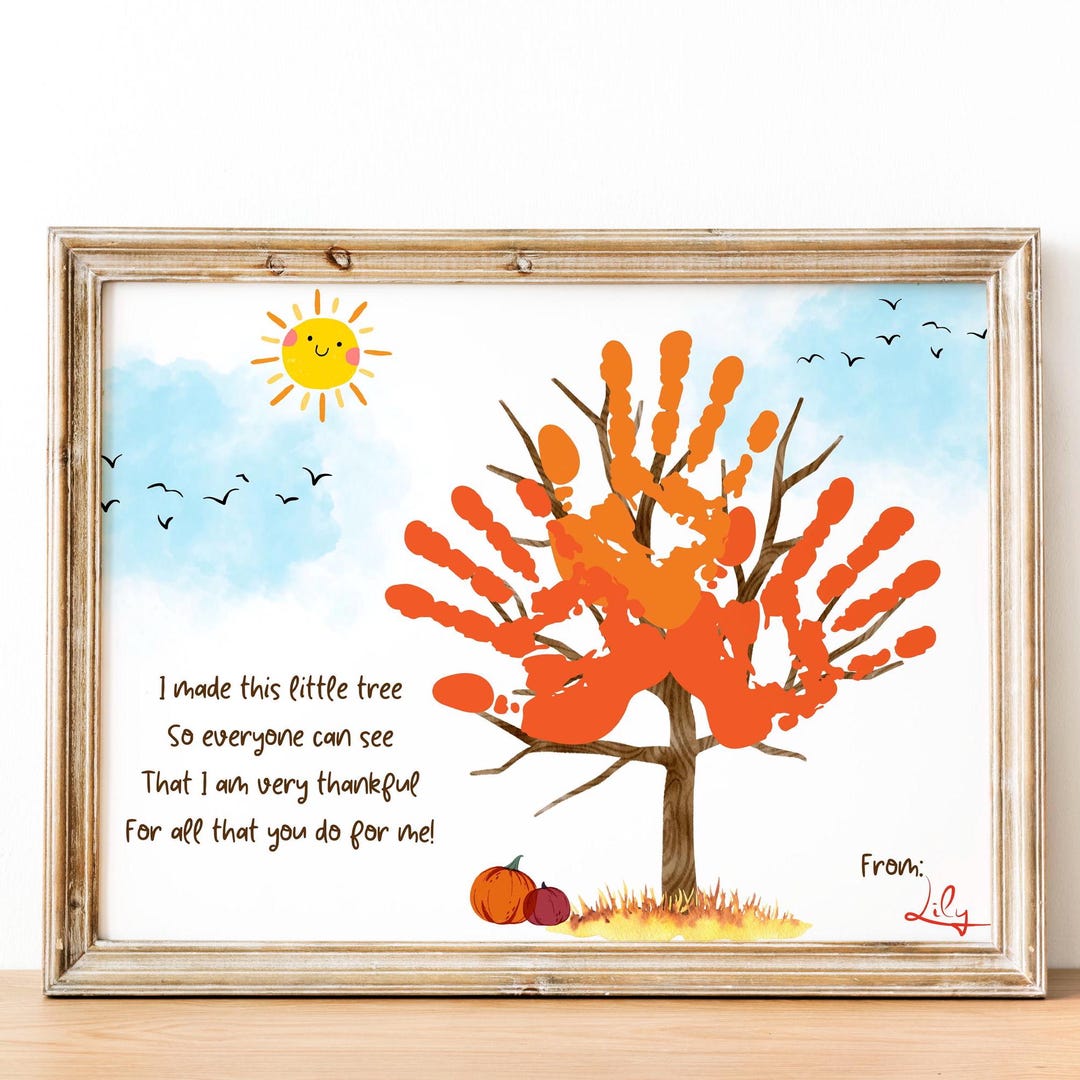 Thanksgiving Tree Handprint Art, Preschool Fall Craft, Thanksgiving ...