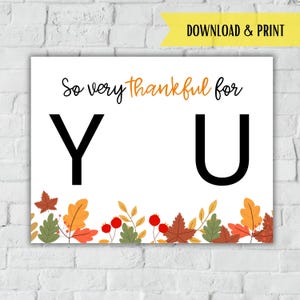 Thanksgiving Handprint Craft, Thankful for You, Printable Thanksgiving ...