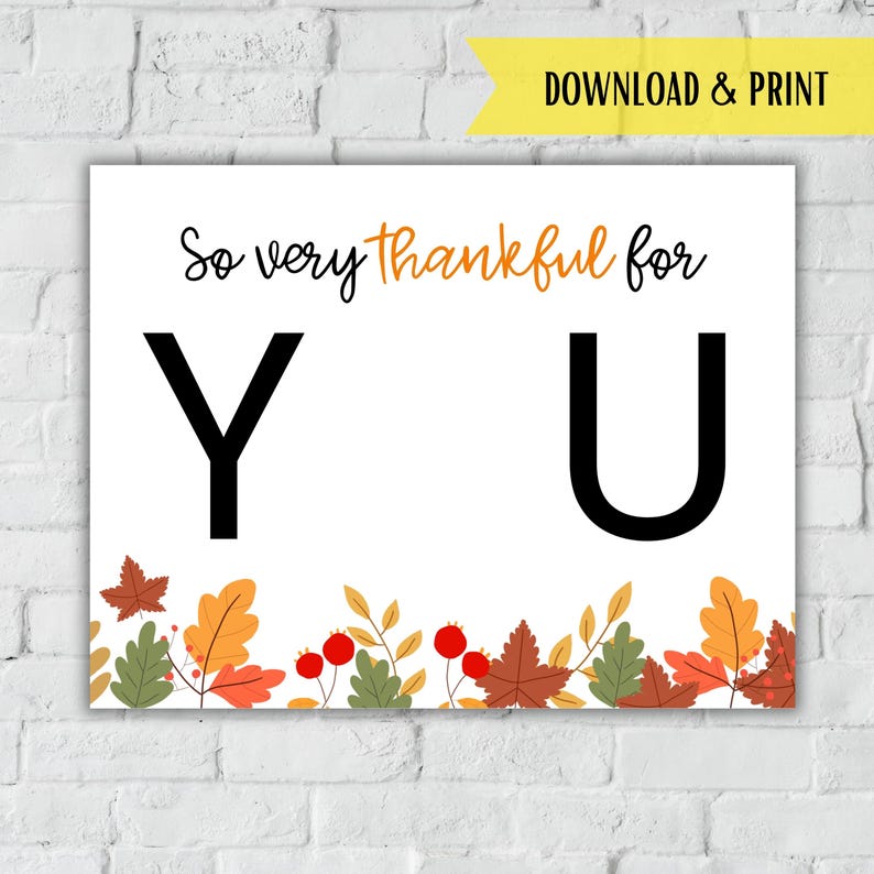 Thanksgiving Handprint Craft, Thankful for You, Printable Thanksgiving ...