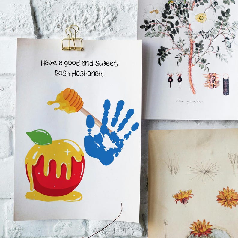 Rosh Hashanah Handprint Craft, Printable Shana Tova Handprint Art, Rosh ...