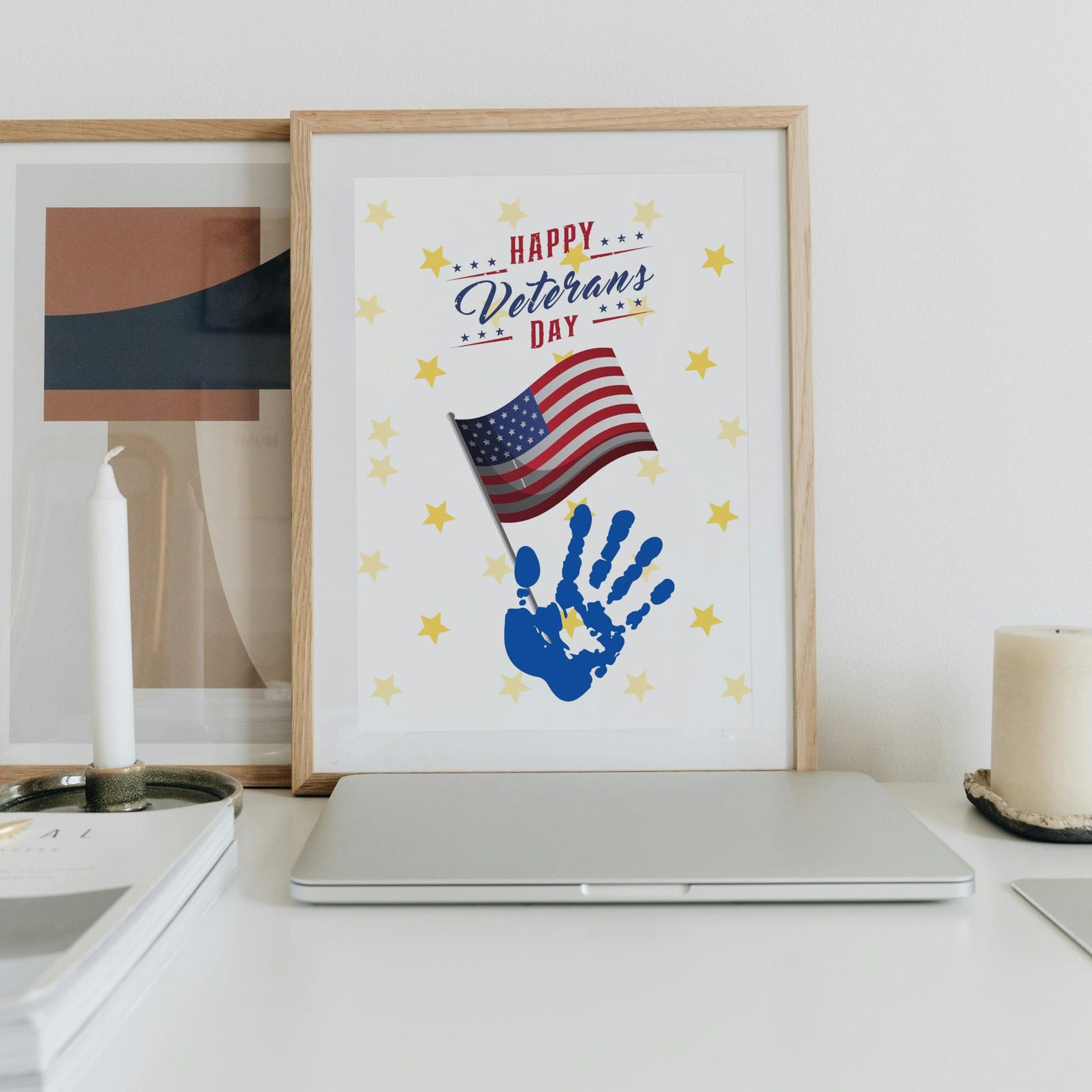 Veterans Day Handprint Craft for Kids, Printable USA Veterans Day Card ...