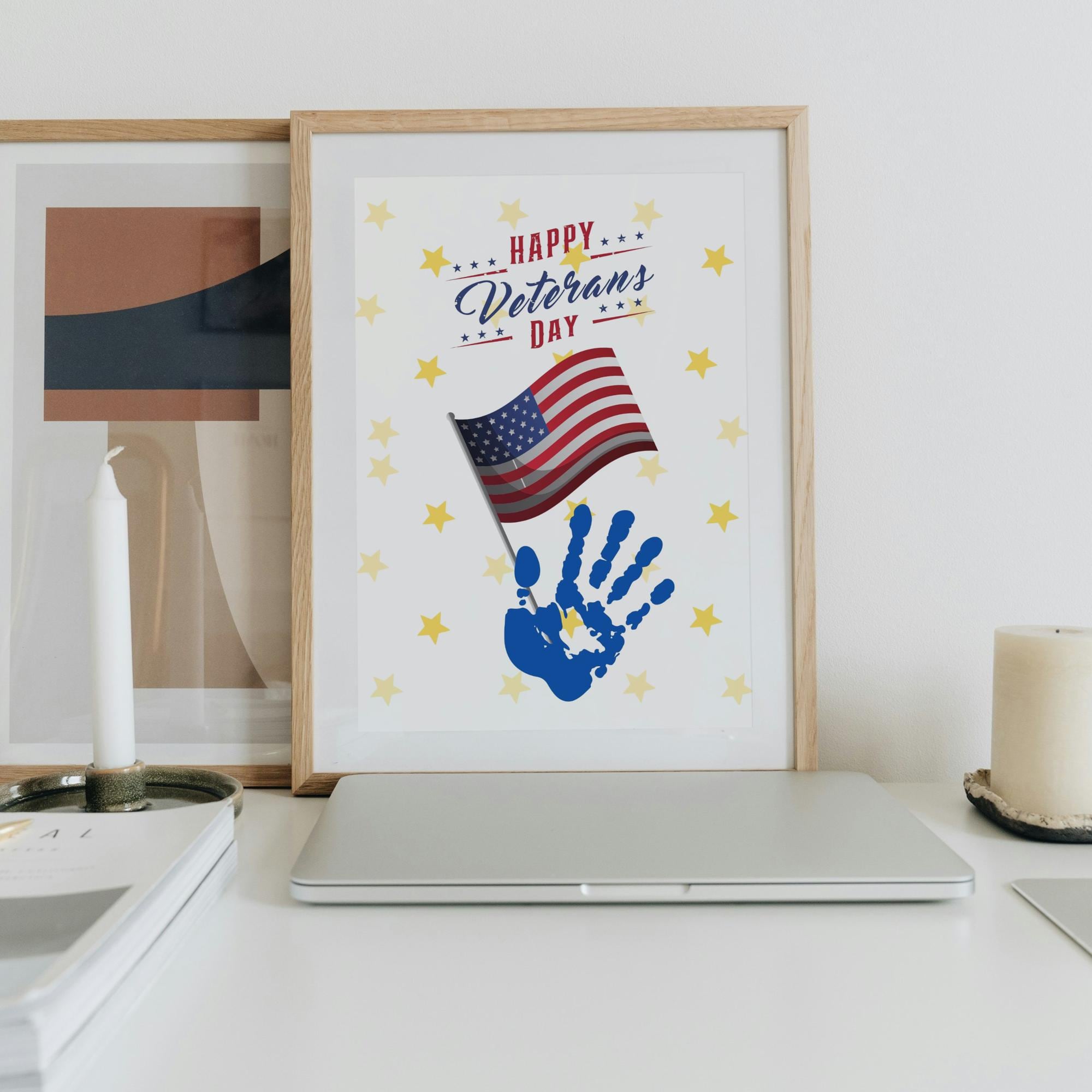 Veterans Day Handprint Craft for Kids, Printable USA Veterans Day Card ...