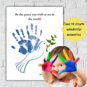 Martin Luther King Jr Art Project, Peace Dove Handprint Art, MLK Day ...