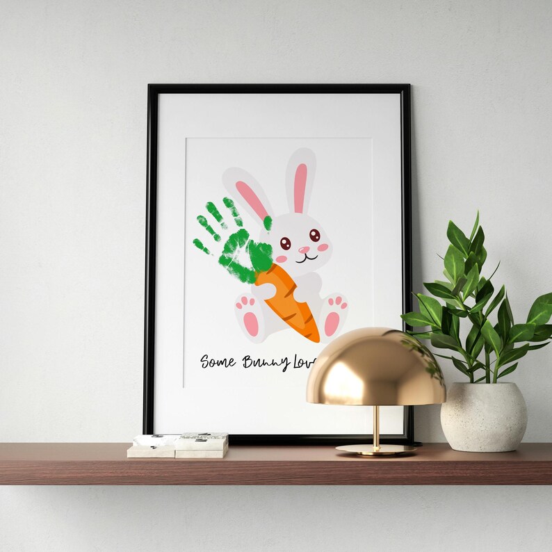 Easter Carrot Handprint Art, Some Bunny Loves You, Printable Spring ...