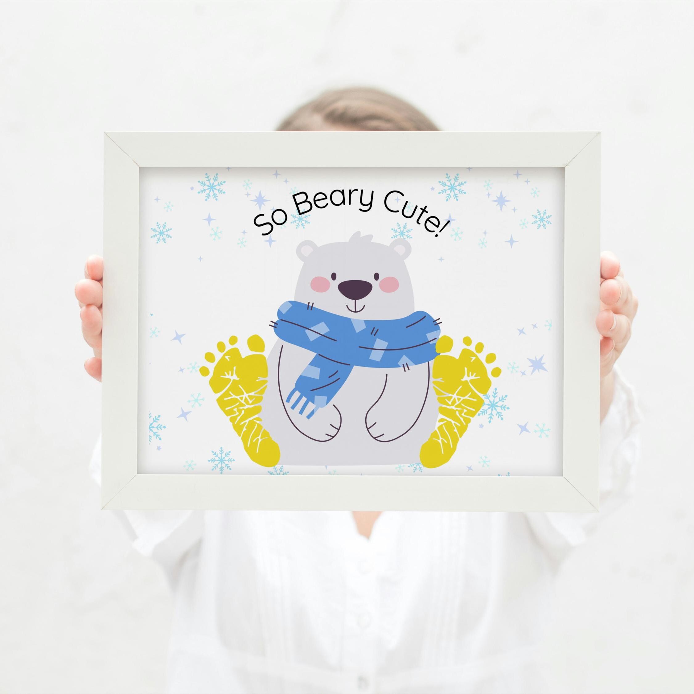 Cute Polar Bear Footprint Art, Winter Activities for Preschool, Toddler ...
