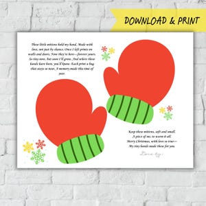 Christmas Mitten Poem Handprint Craft: Printable Winter Keepsake ...