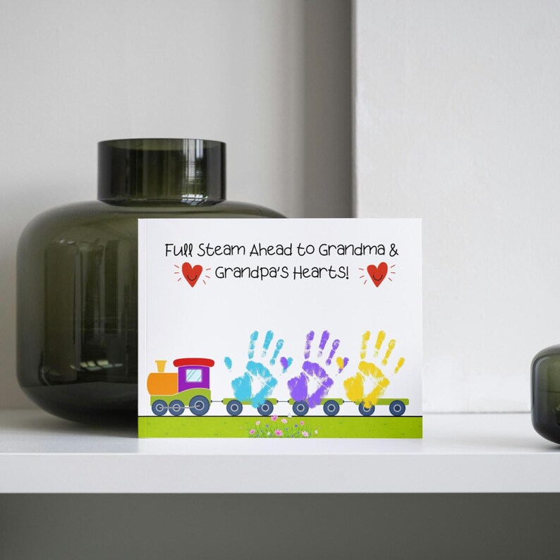 Grandparents Day Handprint Train Craft, Keepsake Gift for Grandma ...