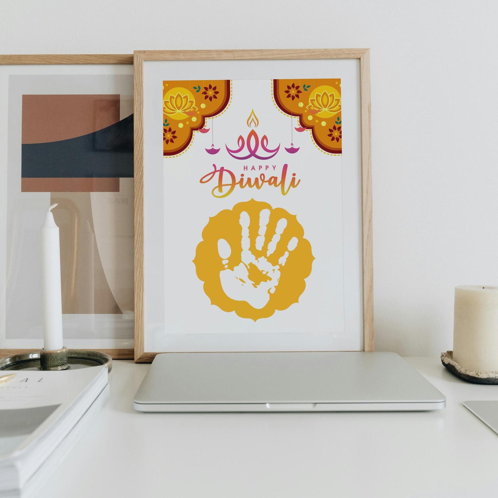 Diwali Handprint Craft for Kids, Printable Diwali Activity, Festival of ...