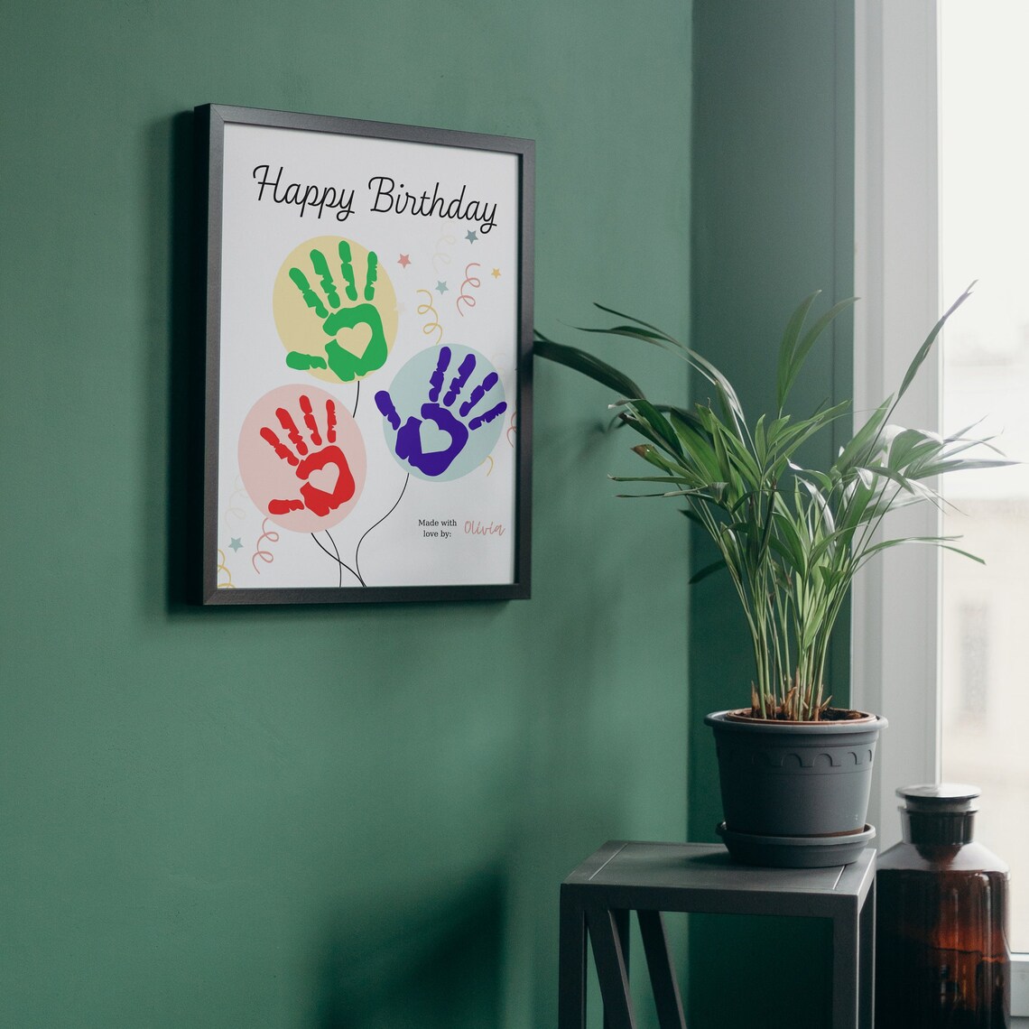Handprint Balloons Birthday Craft, Printable Happy Birthday Gift From ...