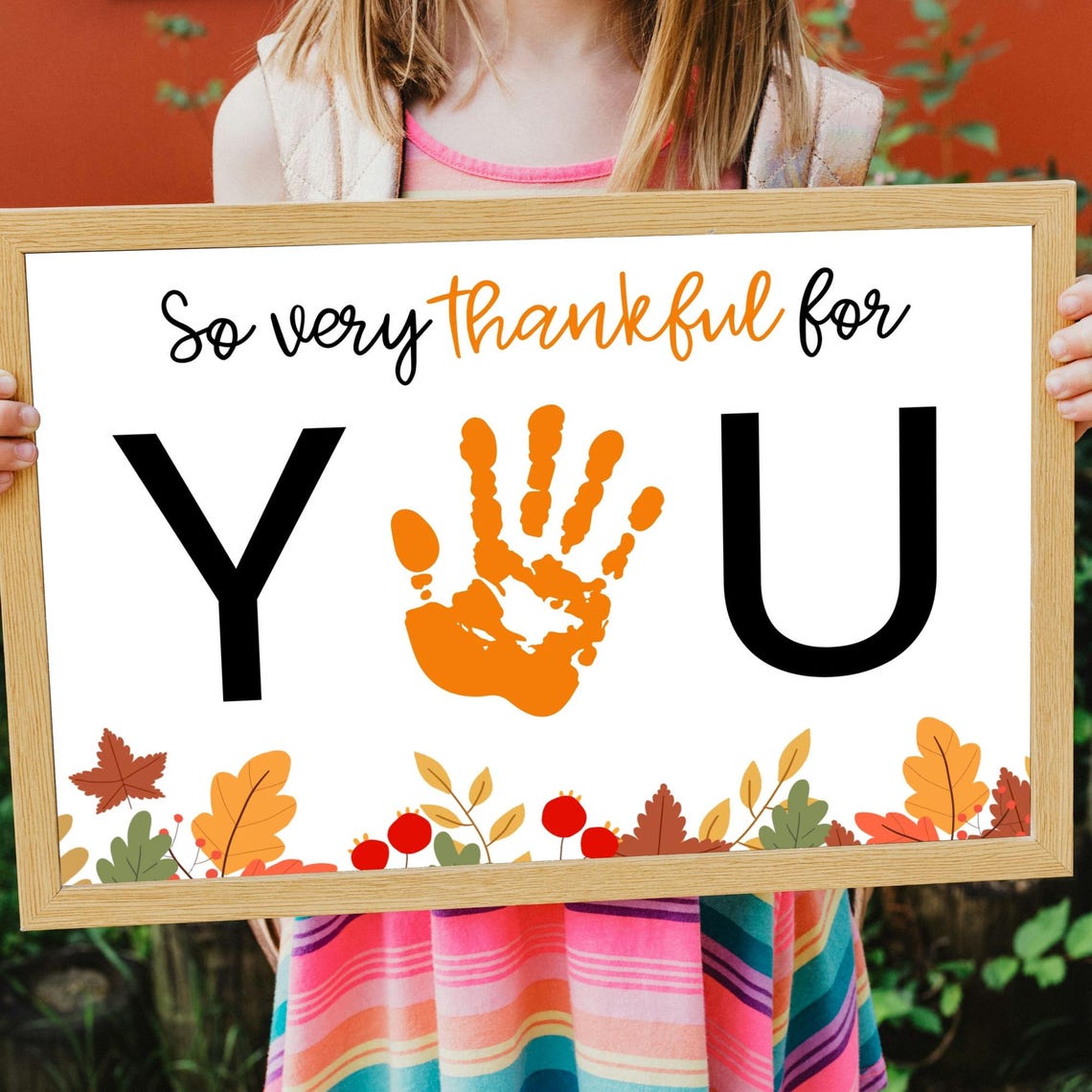 Thanksgiving Handprint Craft, Thankful for You, Printable Thanksgiving ...