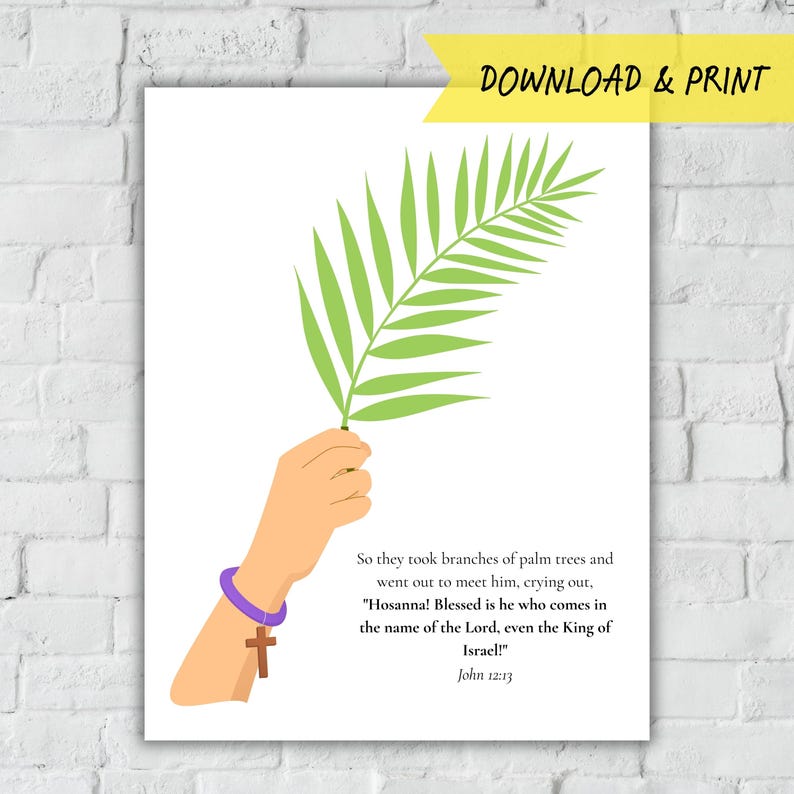 Palm Sunday, Hosanna Handprint Art, Easter Story Craft, Bible Activity ...