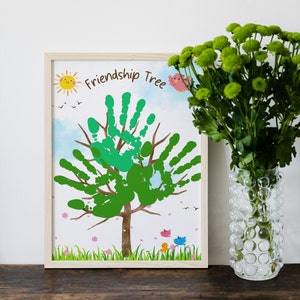 Friendship Day Handprint Craft, Printable Friendship Tree, DIY Kids ...