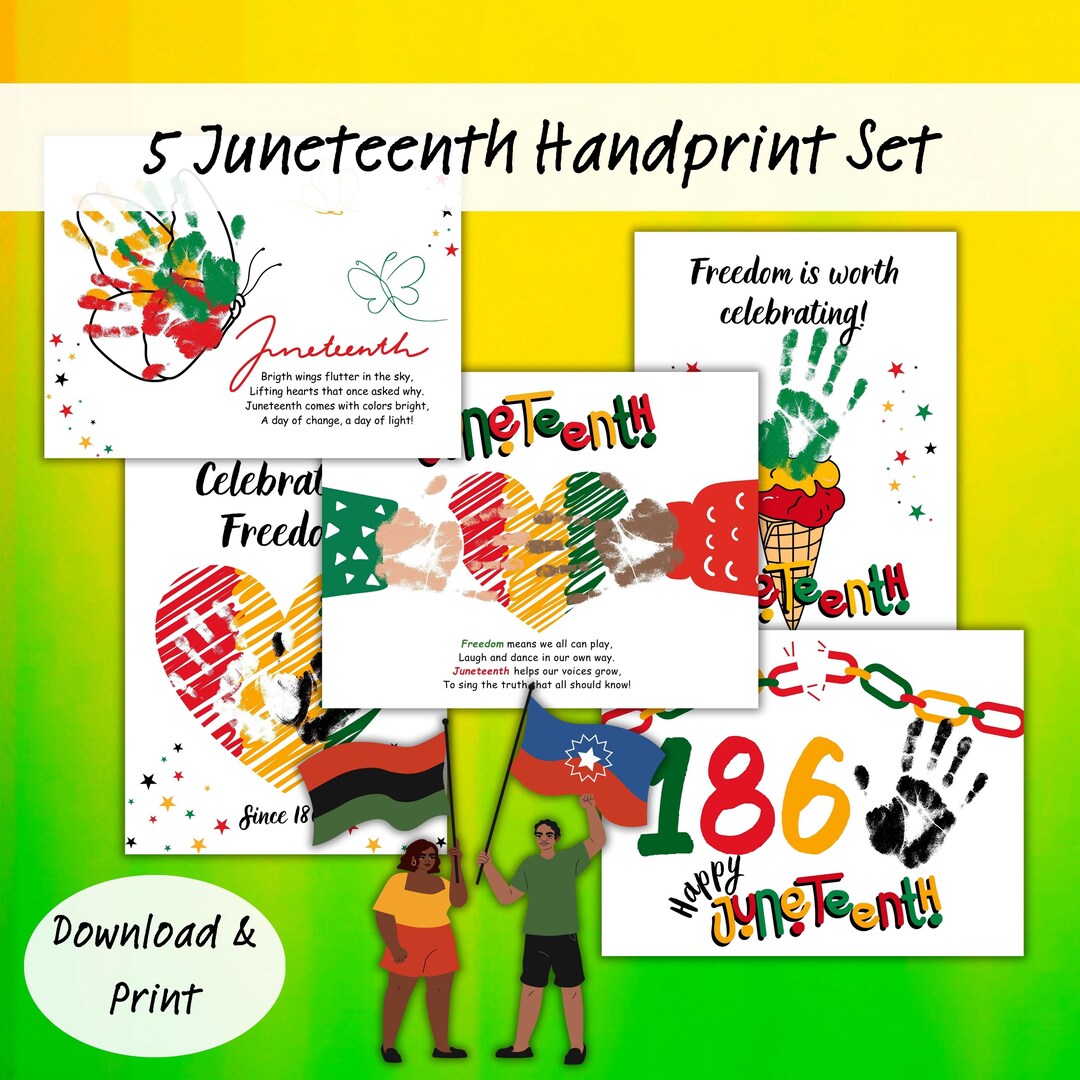 Juneteenth Handprint Art Bundle, Printable Diversity Activities ...