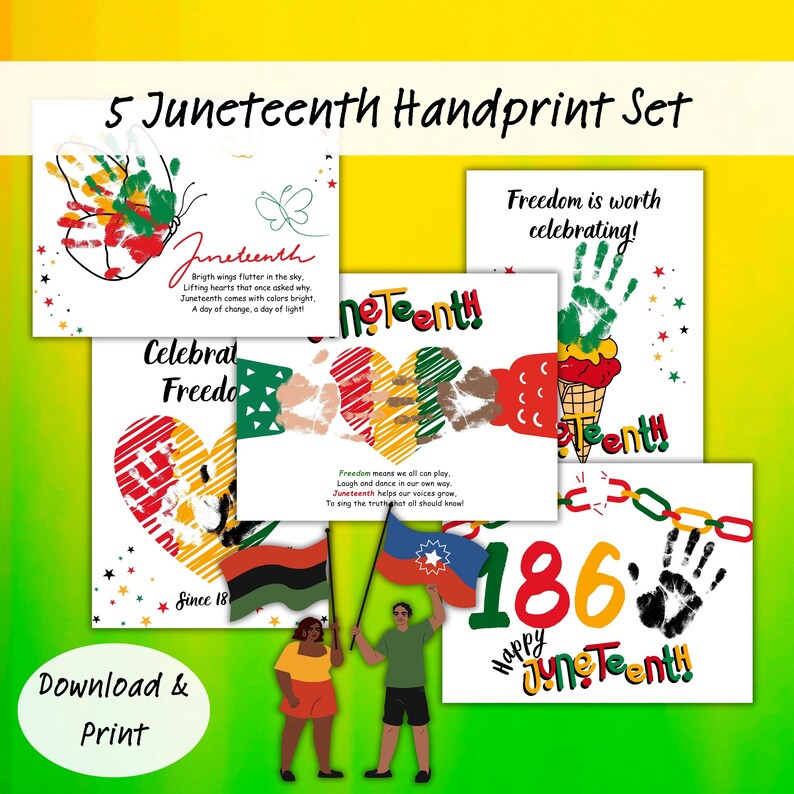 Juneteenth Handprint Art Bundle, Printable Diversity Activities ...