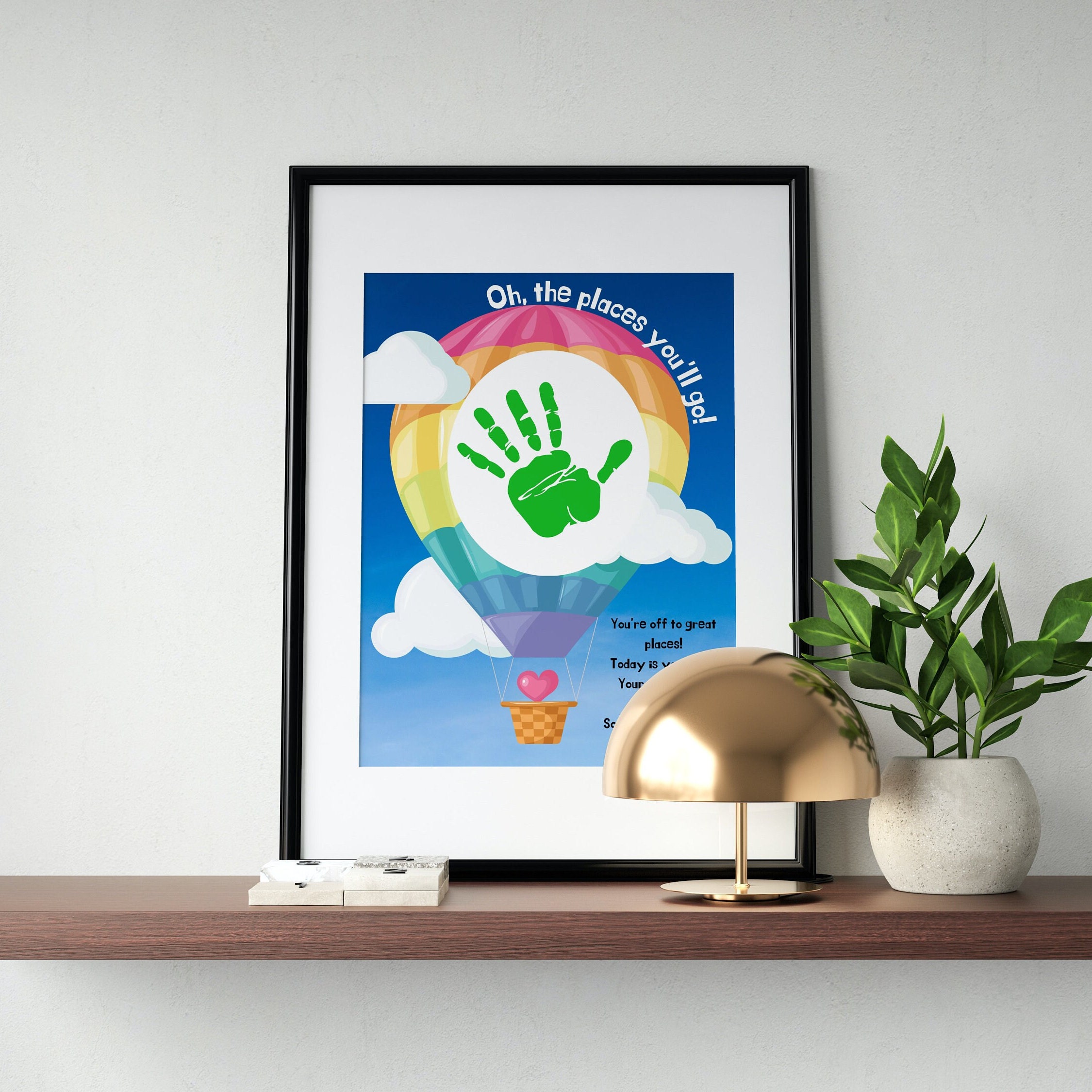 Oh the Places You'll Go Handprint Art, Dr Seuss Birthday Craft, Hot Air ...