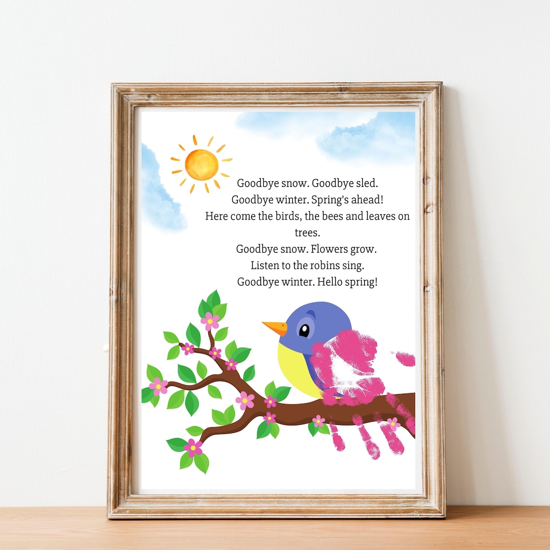 Goodbye Winter Hello Spring, Handprint Art Craft, Daycare & Preschool ...