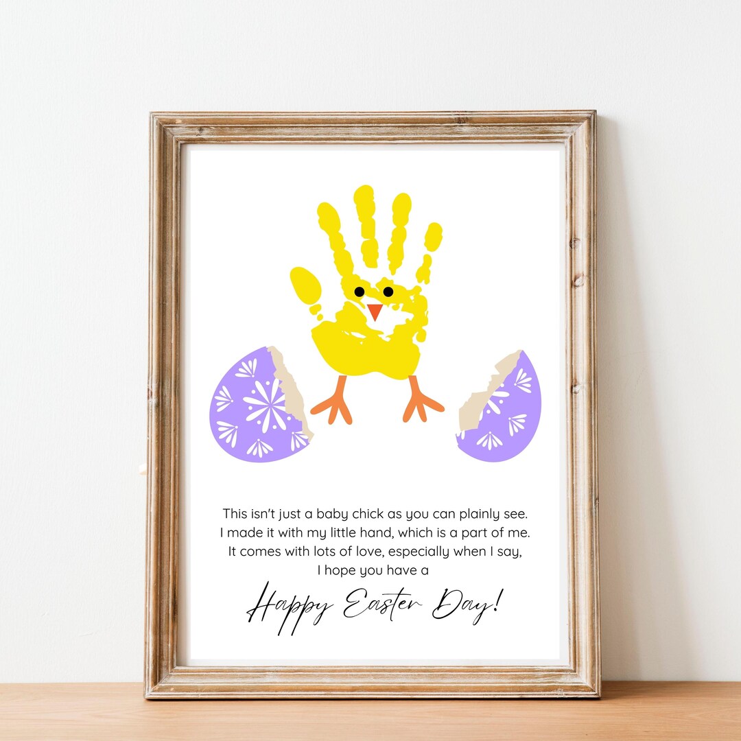 Easter Chicken Handprint Art, Printable Easter Craft, Spring Handprint ...