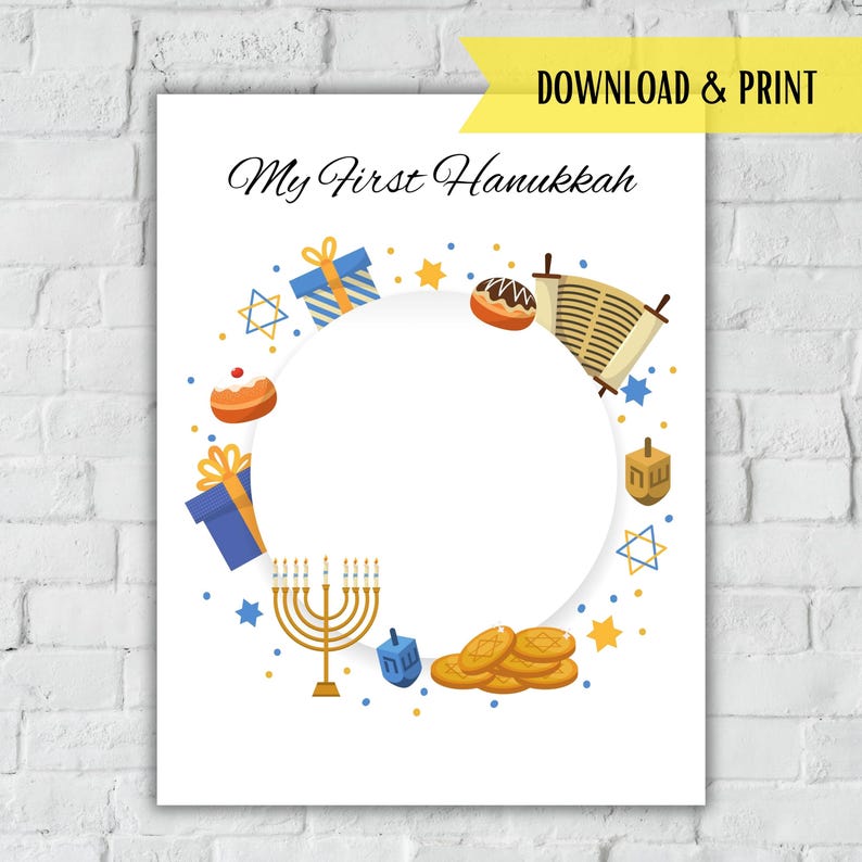 Baby's First Hanukkah Footprint Art, Printable 1st Hanukkah Activity ...