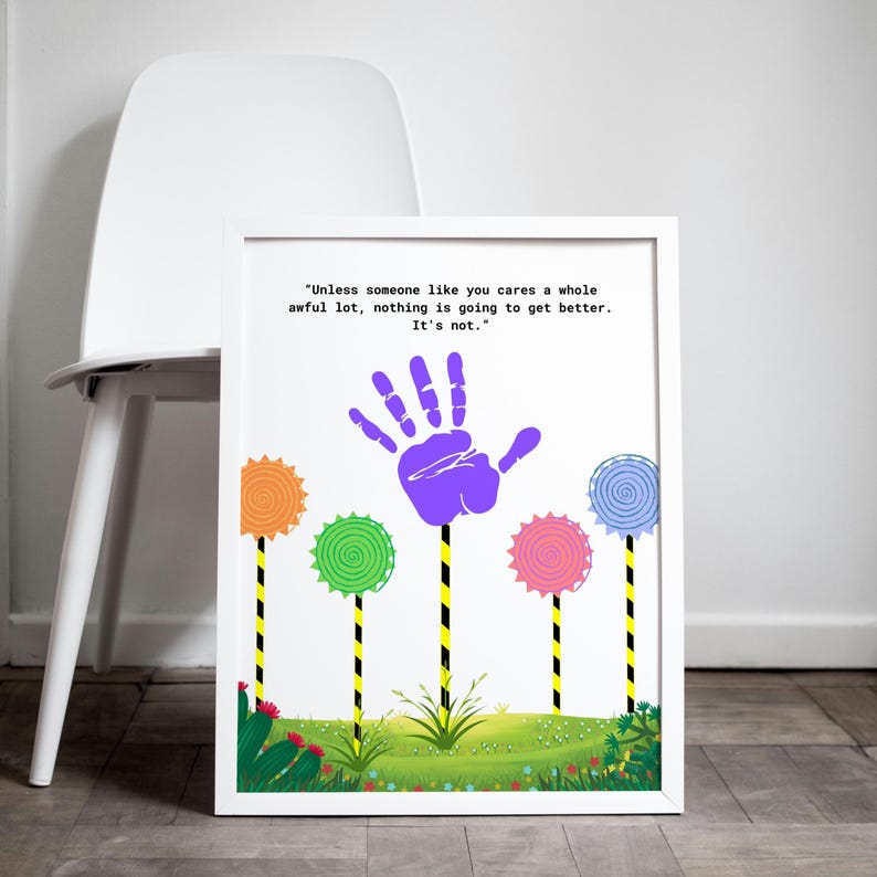 Truffula Trees Handprint Art, Dr. Seuss Week Craft, the Lorax Tree ...