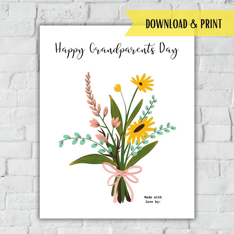 Grandparents Day Gift, Printable Handprint Activity, Happy Grandparents ...