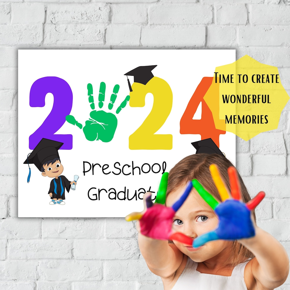 Preschool Graduate Certificate, 2024 Preschool Graduation Sign, Kids ...