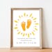 First Birthday Footprint Art, 1st Trip Around the Sun, Baby Milestone ...