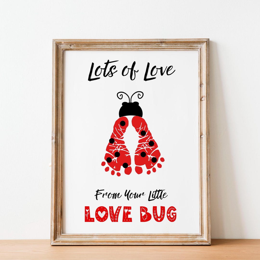 Love Bug Footprint Art, Valentine' S Day Crafts for Preschool, Baby's ...
