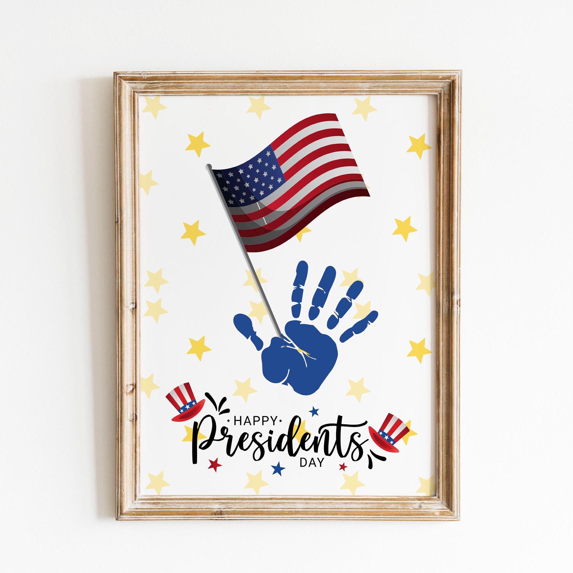 President's Day Handprint Art, USA Presidents Day Craft, Printable ...