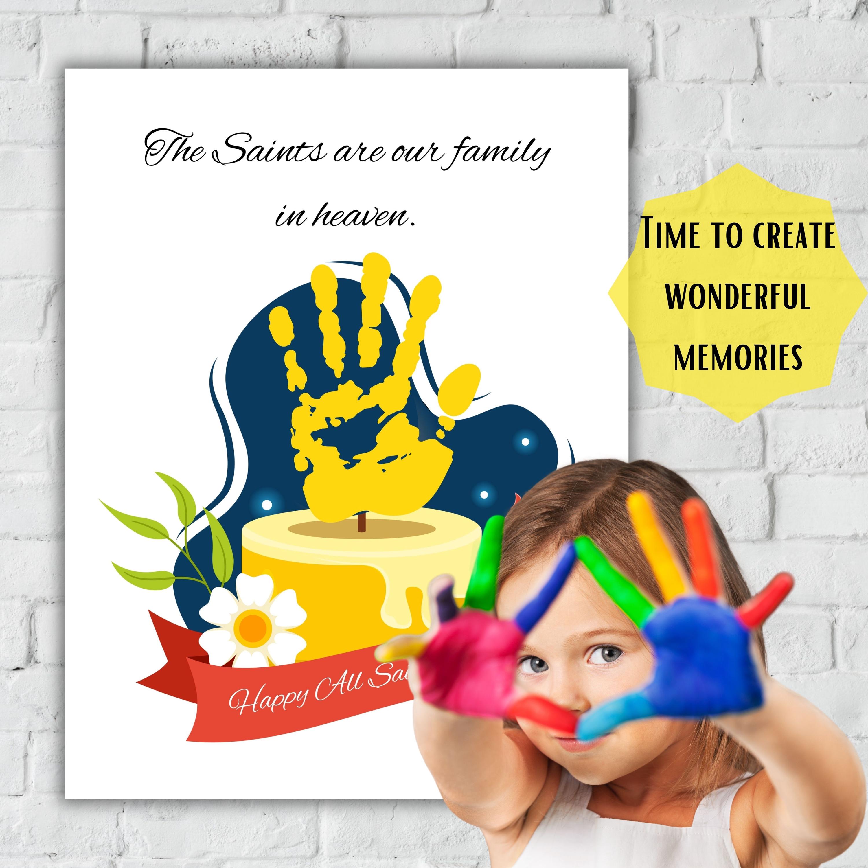 All Saints Day Handprint Craft for Kids, Printable Catholic Saints ...