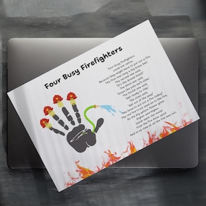 Firefighter Poem Handprint Art, Printable Fire Safety Week Craft for ...