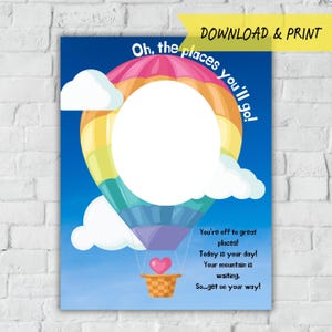 Oh the Places You'll Go Handprint Art, Dr Seuss Birthday Craft, Hot Air ...