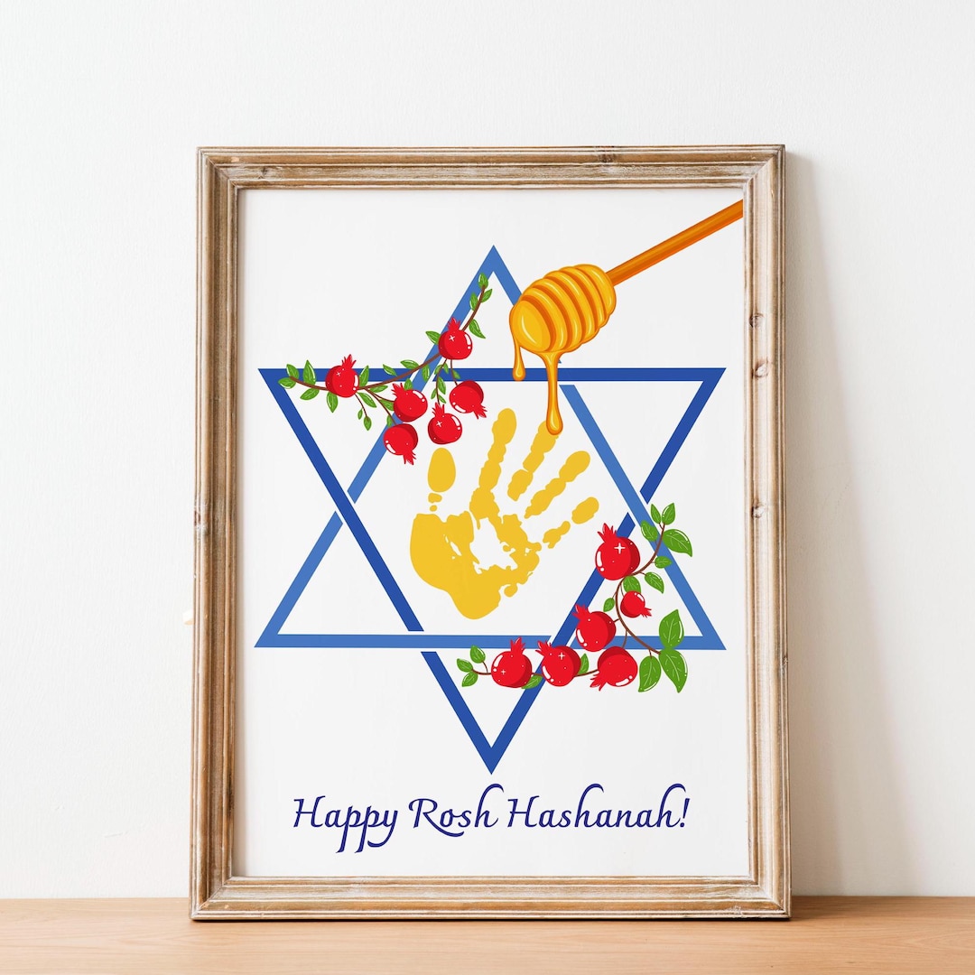 Rosh Hashanah Handprint Craft, Printable Shana Tova Handprint Art, Rosh ...