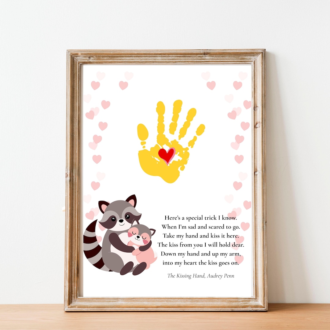 The Kissing Hand Raccoon Handprint Craft, Storybook Back to School ...