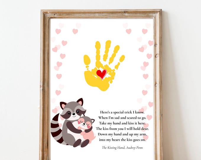 The Kissing Hand Raccoon Handprint Craft, Storybook Back to School ...