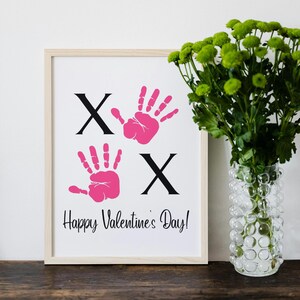 XOXO Valentines Day Handprint Art, DIY Valentines Craft for ...
