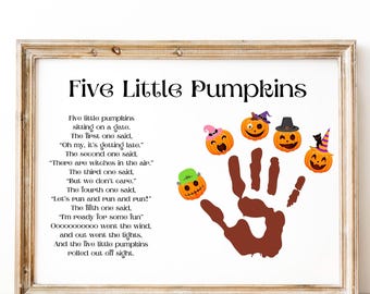 The Five Little Pumpkins Instant Download Paper Activity, Preschool ...