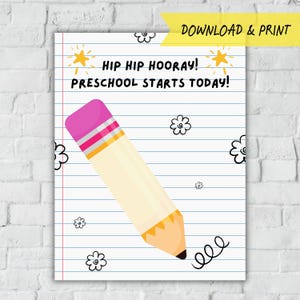 First Day of Preschool Handprint Art, Hip Hip Hooray Preschool Starts ...