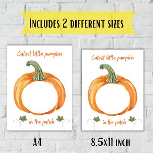Pumpkin Handprint Craft, Printable Thanksgiving Kids Activity, Fall ...
