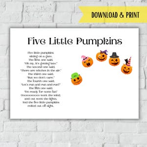 Five Little Pumpkins, Halloween Handprint Art, Printable Halloween ...