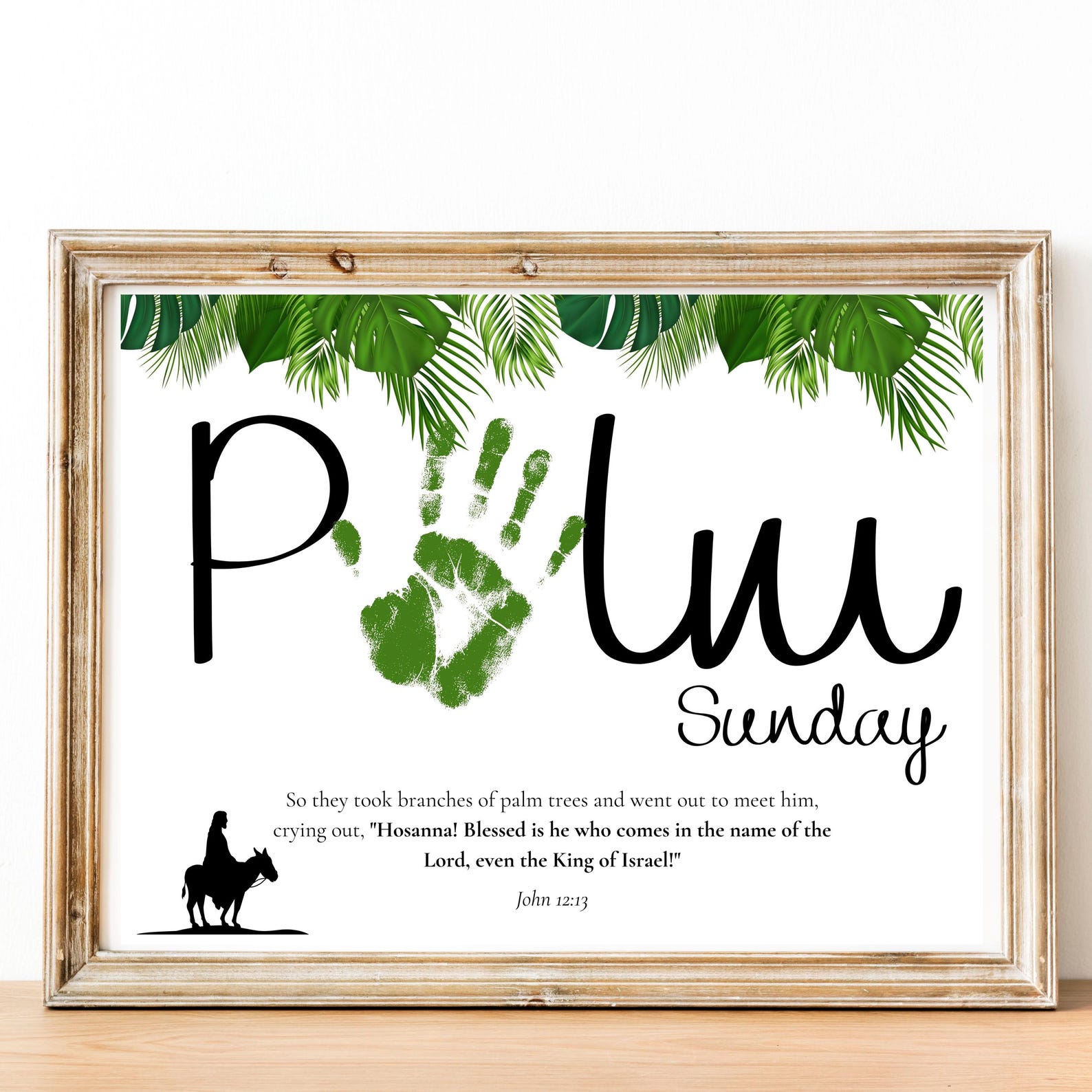 Palm Sunday Handprint Art, Easter Story Craft, Bible Activity for Kids ...