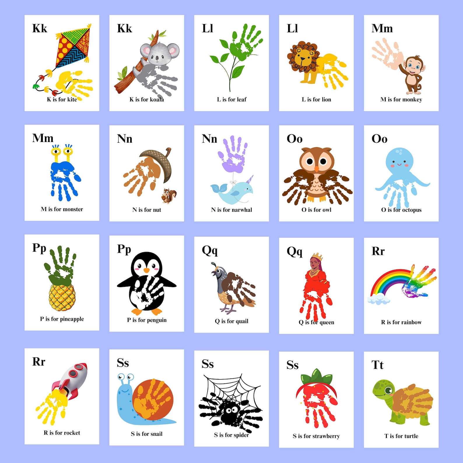 Alphabet Handprint Craft, Printable Alphabet Book, ABC Craft for Kids ...