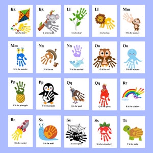 Alphabet Handprint Craft, Printable Alphabet Book, ABC Craft for Kids ...
