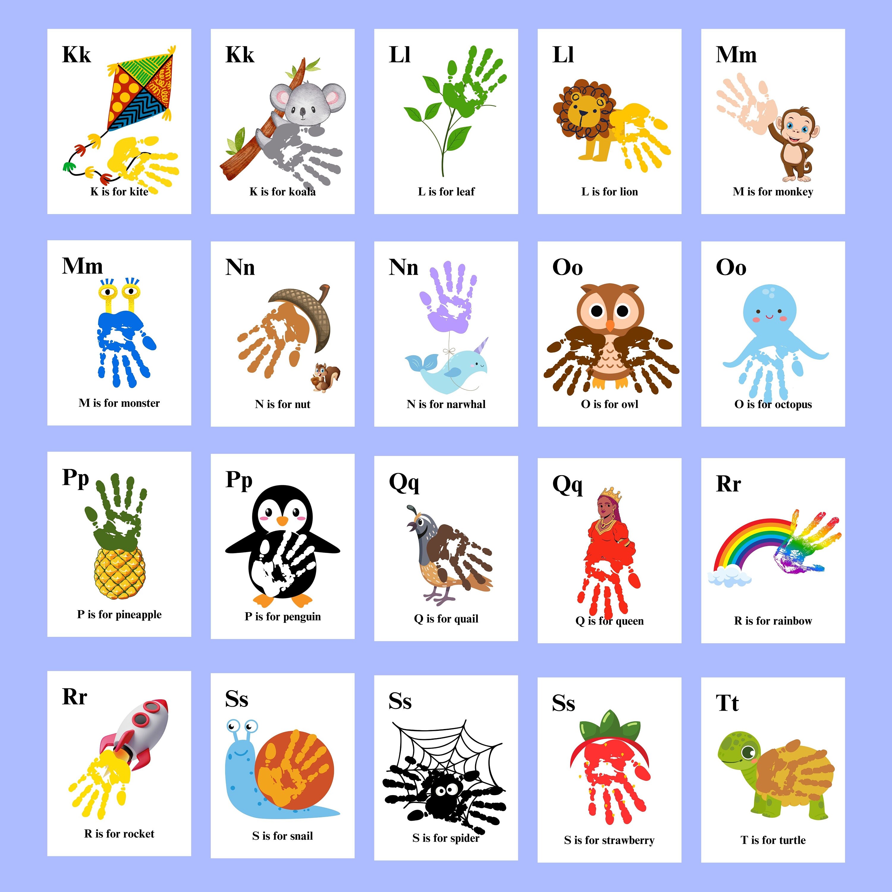 Alphabet Handprint Craft, Printable Alphabet Book, ABC Craft for Kids ...