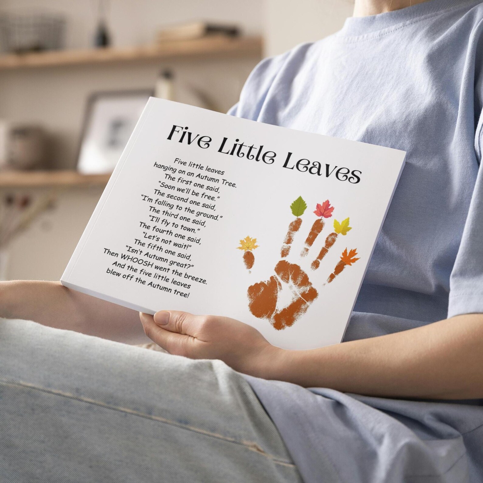 Five Little Leaves Handprint Art, Autumn Tree Poem Activity, Printable ...