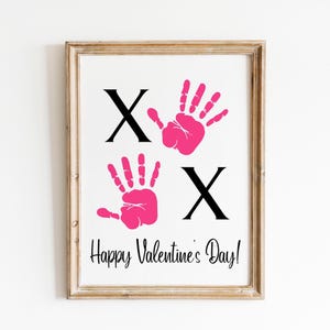 XOXO Valentines Day Handprint Art, DIY Valentines Craft for ...