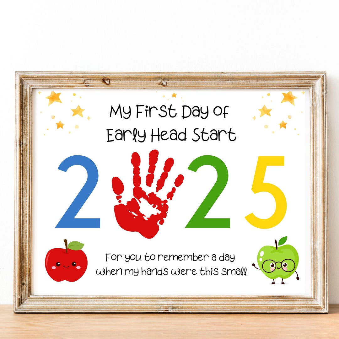 First Day of Early Head Start, Handprint Art Craft, 2025 Back to School ...