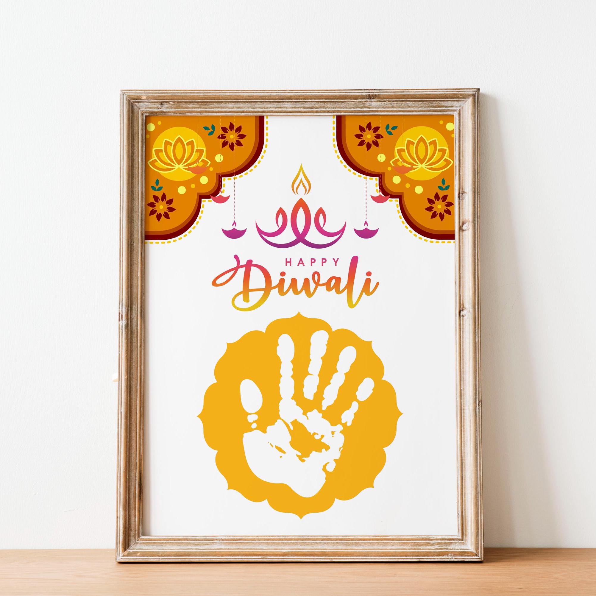 Diwali Handprint Craft for Kids, Printable Diwali Activity, Festival of ...