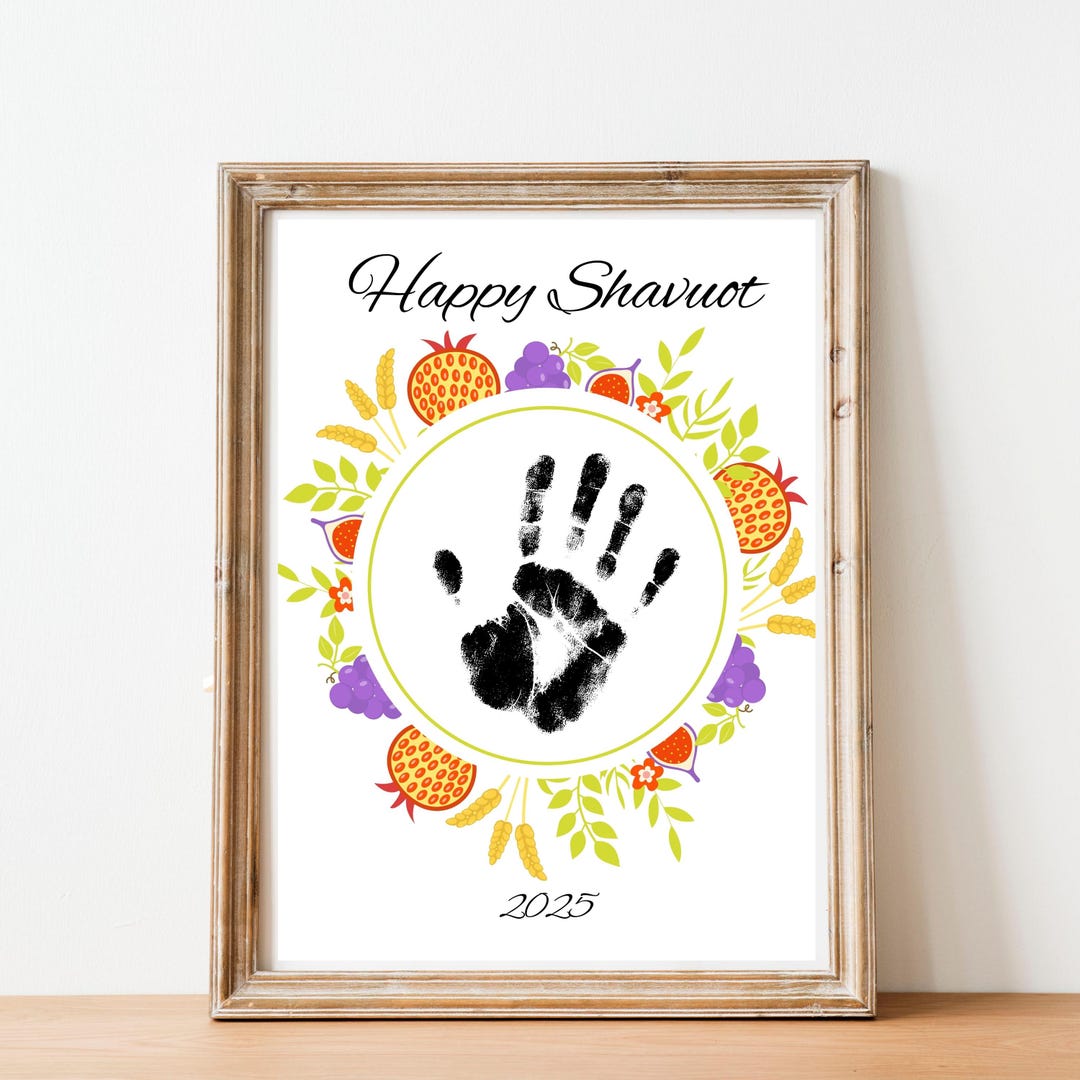 Happy Shavuot Handprint Art, Jewish Holiday Craft, DIY Shavuot Gift ...