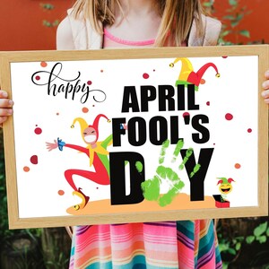 April Fools Day Handprint Art, April 1st Kids Activity, Printable April ...
