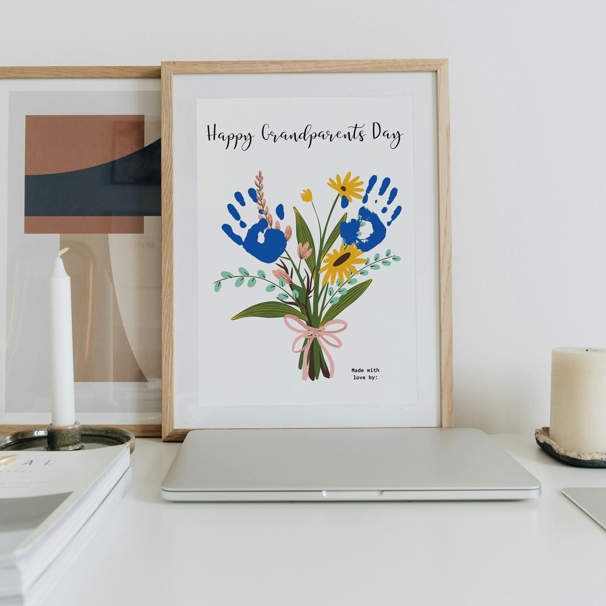 Grandparents Day Gift, Printable Handprint Activity, Happy Grandparents ...